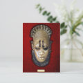 Queen Mother Idia - Ivory Edo Mask on Red Velvet Postcard | Zazzle
