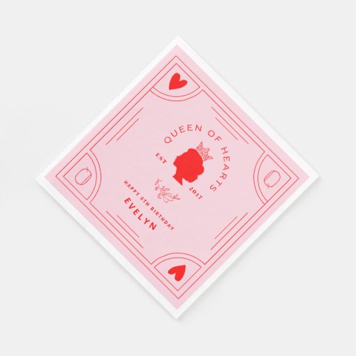 Queen of Hearts Birthday Napkins | Zazzle