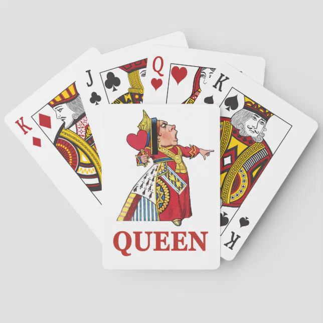 Queen of Hearts From Alice in Wonderland Poker Cards | Zazzle