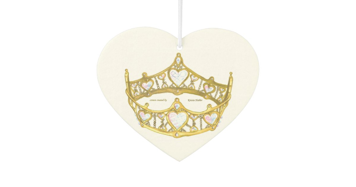Queen of Hearts gold crown tiara air freshner Car Air Freshener | Zazzle