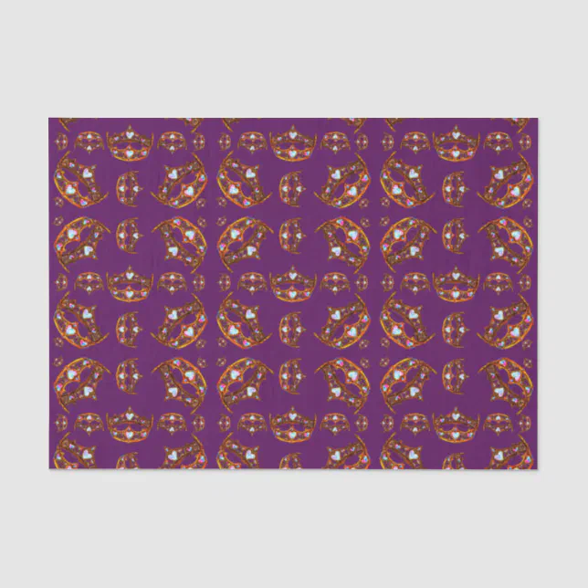 Queen of Hearts Gold Crowns Tiaras purple tissue Paper | Zazzle