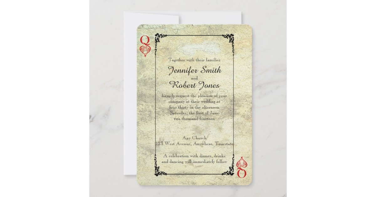 Queen of Hearts Wedding Invitation | Zazzle