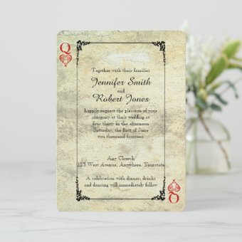 Queen of Hearts Wedding Invitation | Zazzle