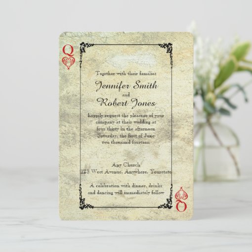 Queen of Hearts Wedding Invitation | Zazzle