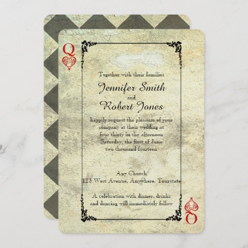 Queen of Hearts Wedding Invitation | Zazzle