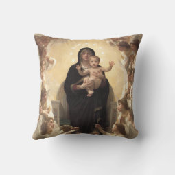 Queen of the Angels Regina Angelorum by Bouguereau Throw Pillow | Zazzle