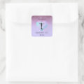 Queen Of The Beam Gymnastics Purple Ombre Glitter Square Sticker | Zazzle
