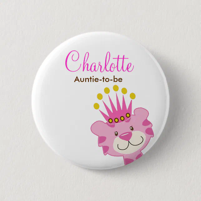 QUEEN OF THE JUNGLE BABY SHOWER NAME TAG BUTTON | Zazzle