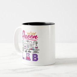 Queen of the Lab Laboratory Technician Scientist Two-Tone Coffee Mug ...