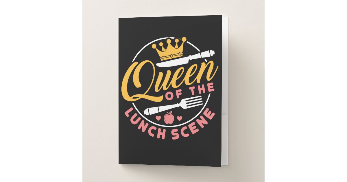Queen of the Lunch Scene Cute Lunch Lady Pocket Folder | Zazzle