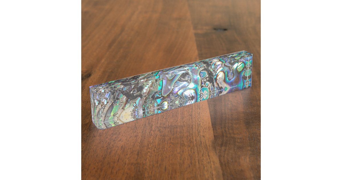 Queen paua shell desk name plate | Zazzle
