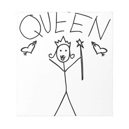 Queen Stick Figure Notepad | Zazzle
