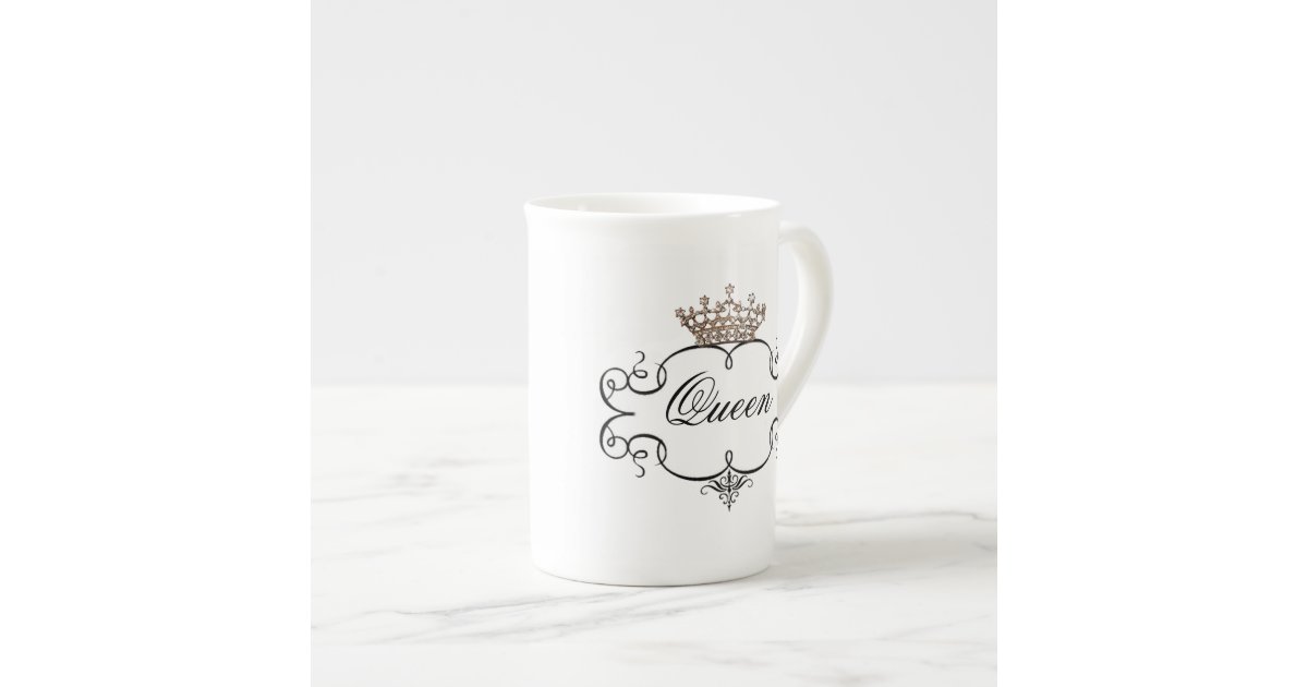 "Queen" Tiara China Mugs | Zazzle