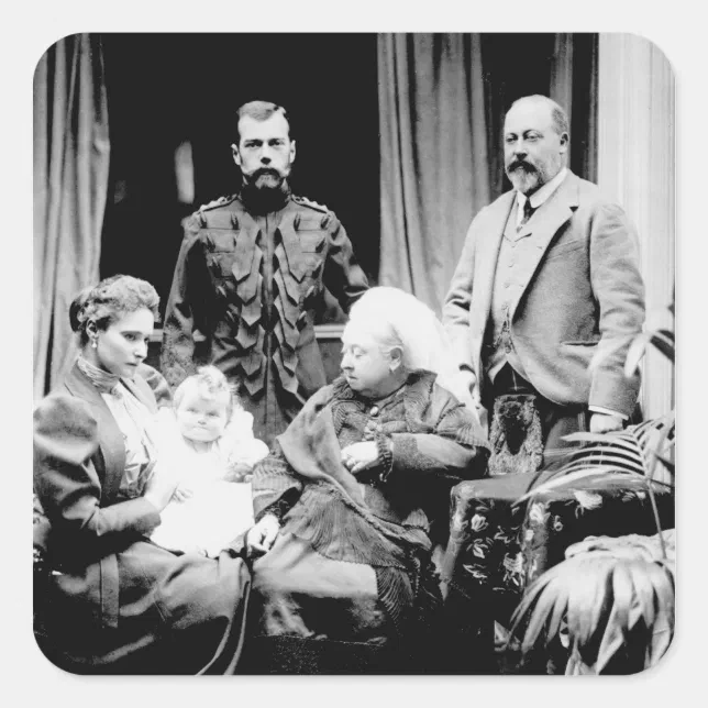 Queen Victoria, Tsar Nicholas II Square Sticker | Zazzle