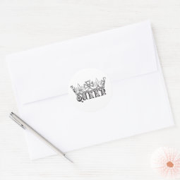 Queen with a crown classic round sticker | Zazzle