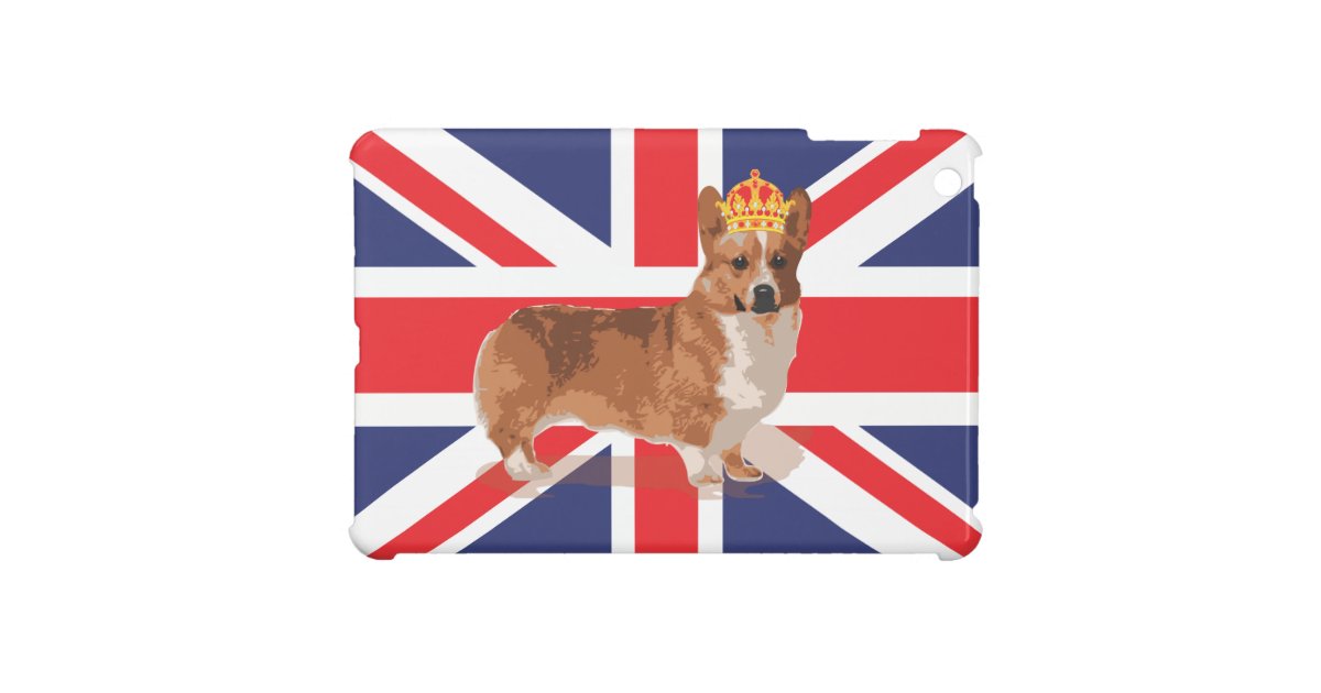 Queen's Corgi with Union Jack Flag ipad iPad Mini Case | Zazzle