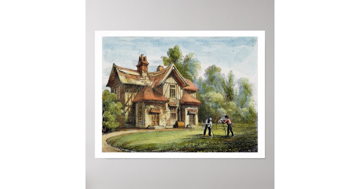 Queen's Cottage, Richmond Gardens, plate 17 from ' Poster | Zazzle