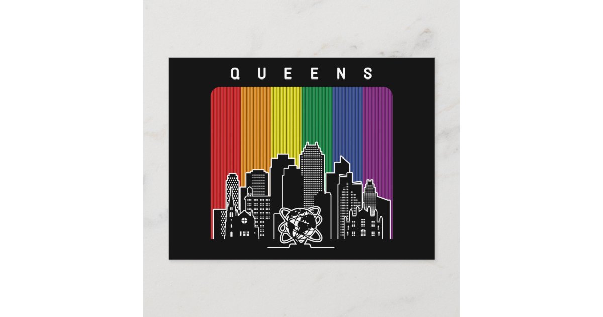 Queens New York Rainbow Flag LGBT Pride Postcard | Zazzle