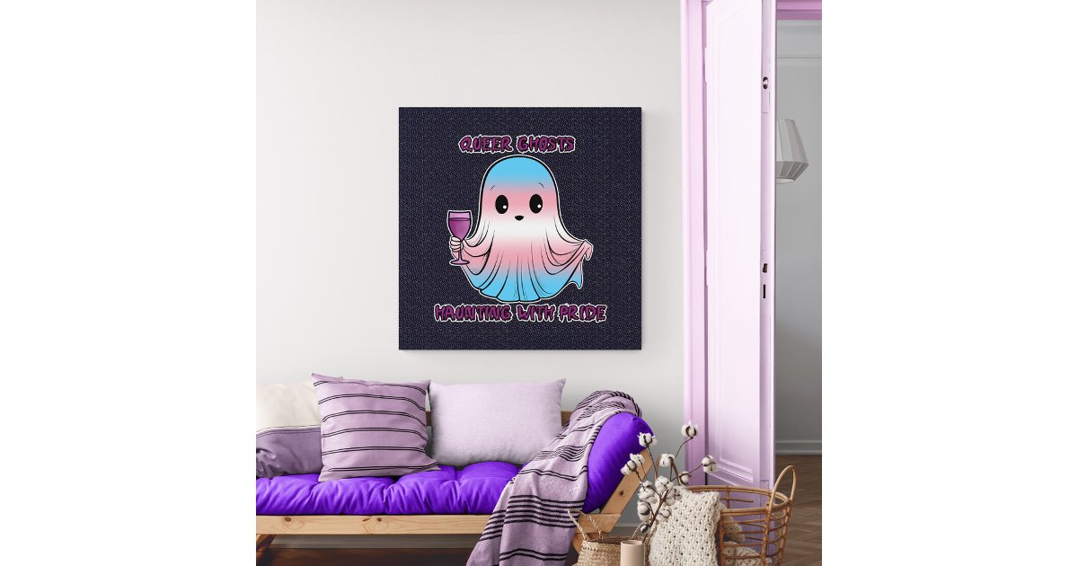 Queer Ghosts, Ghost in Transgender Flag Colors Poster | Zazzle