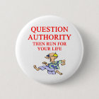 Question Authority Pinback Button | Zazzle.com