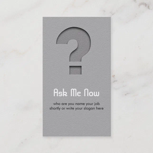 question mark business card | Zazzle