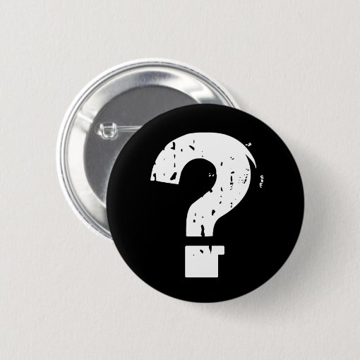 Question Mark Button on Black | Zazzle