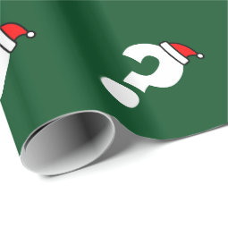 Question mark Christmas Santa hat wrapping paper | Zazzle