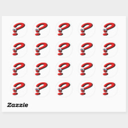 Question Mark Face Classic Round Sticker | Zazzle