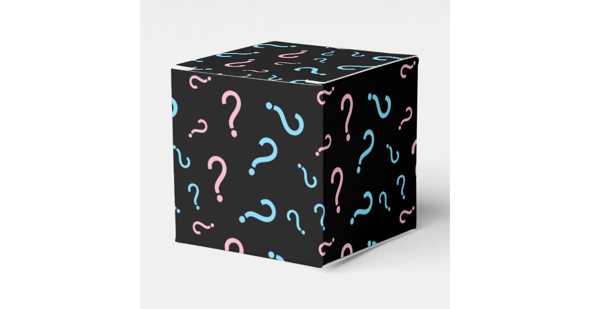 Question Mark Gender Reveal Black Favor Boxes | Zazzle