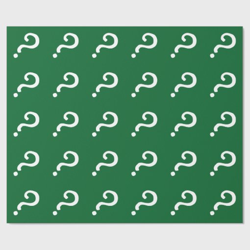 Question mark wrapping paper | Green or custom | Zazzle