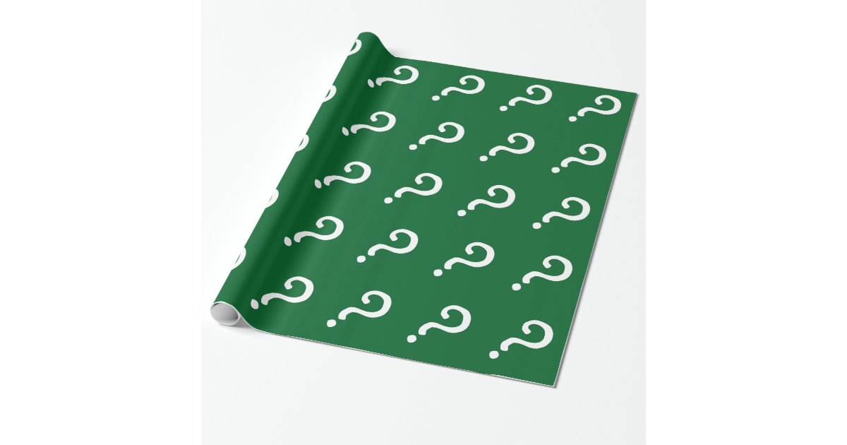 Question mark wrapping paper | Green or custom | Zazzle