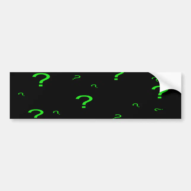 Question Marks Bumper Sticker | Zazzle