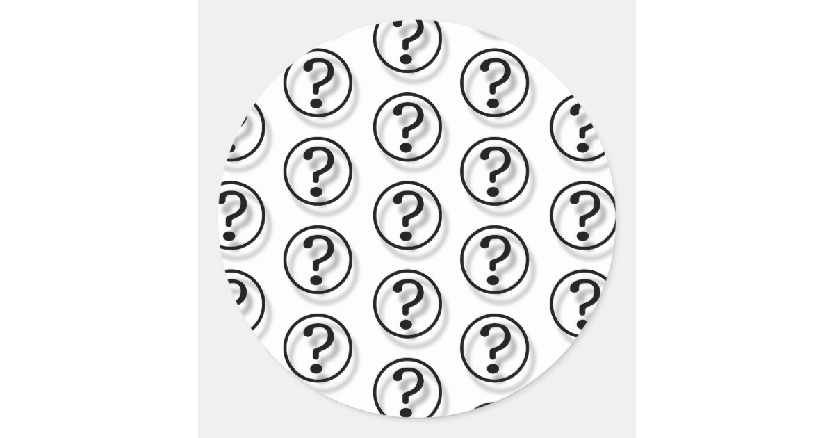 Question Marks Classic Round Sticker | Zazzle