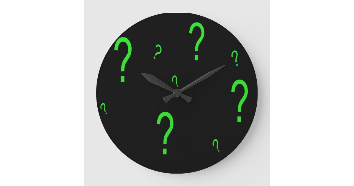 Question Marks Large Clock | Zazzle