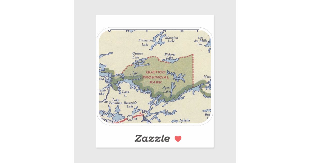Quetico Provincial Park Map Sticker | Zazzle