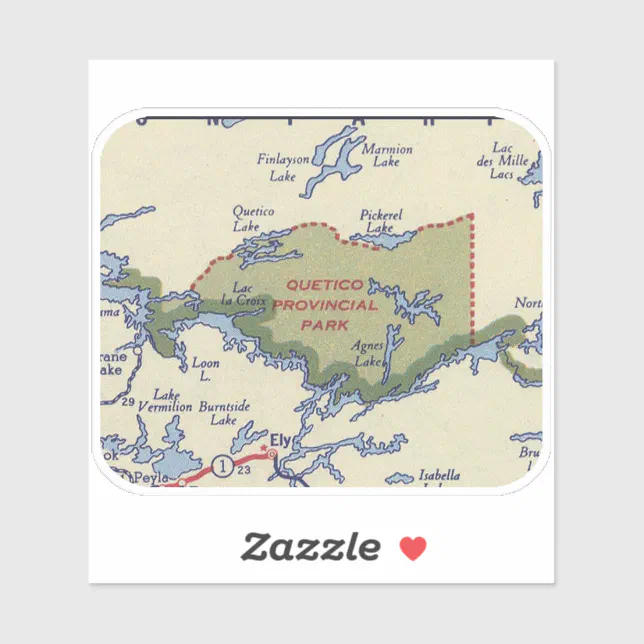 Quetico Provincial Park Map Sticker | Zazzle
