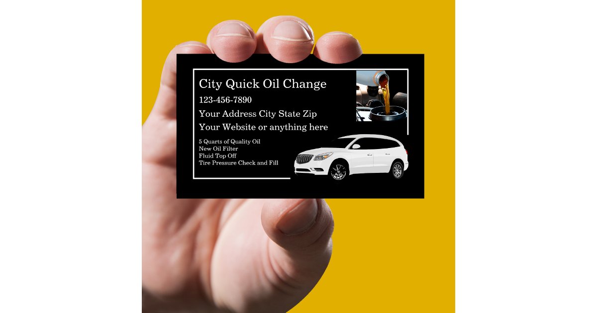 Quick Oil Change Automotive Service Business Card | Zazzle