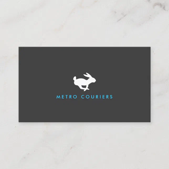 Quick Rabbit Logo (Gray) Business Card | Zazzle