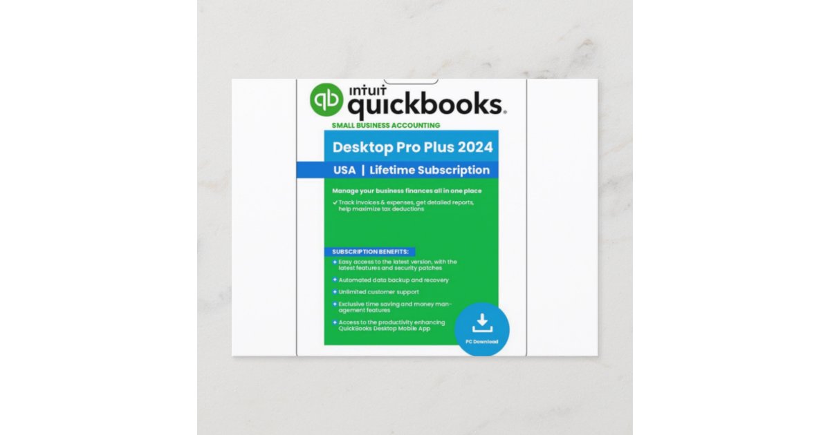 Quickbooks Desktop Pro 2023 - intquickbooks.com Postcard | Zazzle