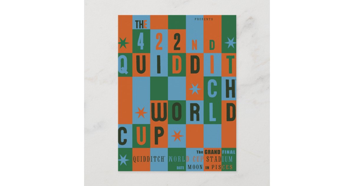 QUIDDITCH™ World Cup Checkerboard Poster Postcard | Zazzle