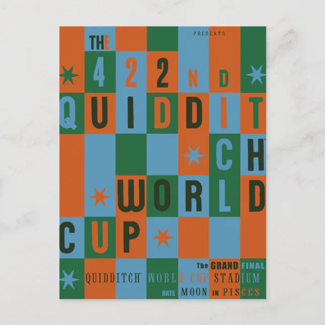QUIDDITCH™ World Cup Checkerboard Poster Postcard | Zazzle