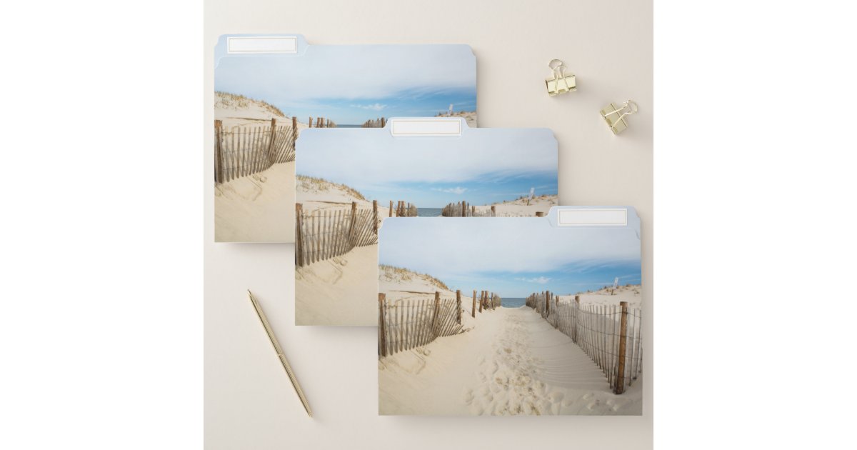 Quiet Beach File Folder | Zazzle