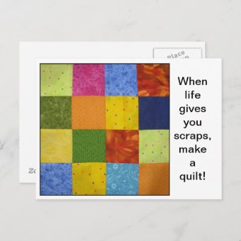 Quilt Block Quotes Postcard | Zazzle
