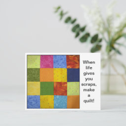 Quilt Block Quotes Postcard | Zazzle