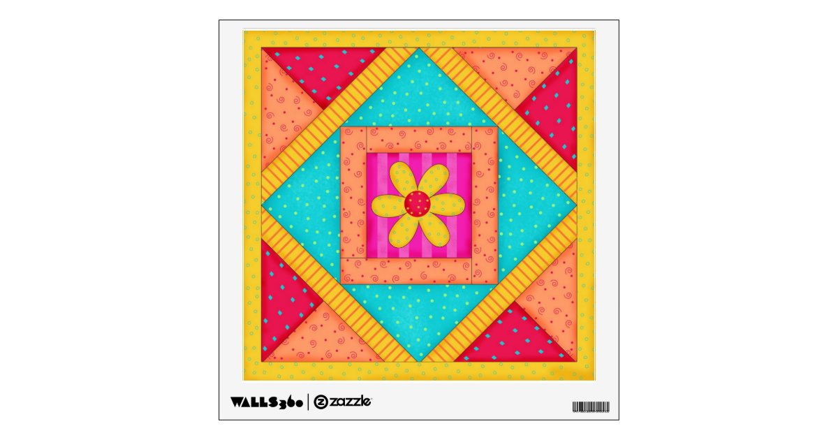 Quilt Block Wall Decal | Zazzle