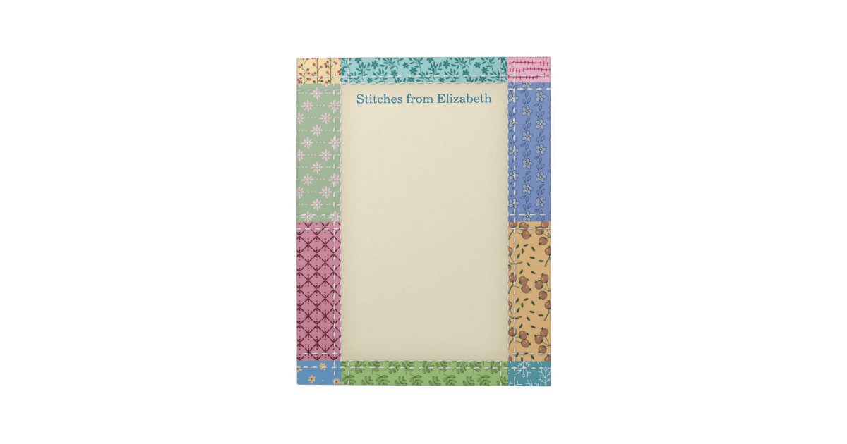 Quilt Patchwork Custom Notepad | Zazzle