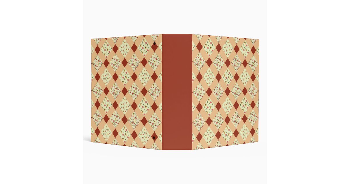 QUILT PATTERN 3 RING BINDER | Zazzle