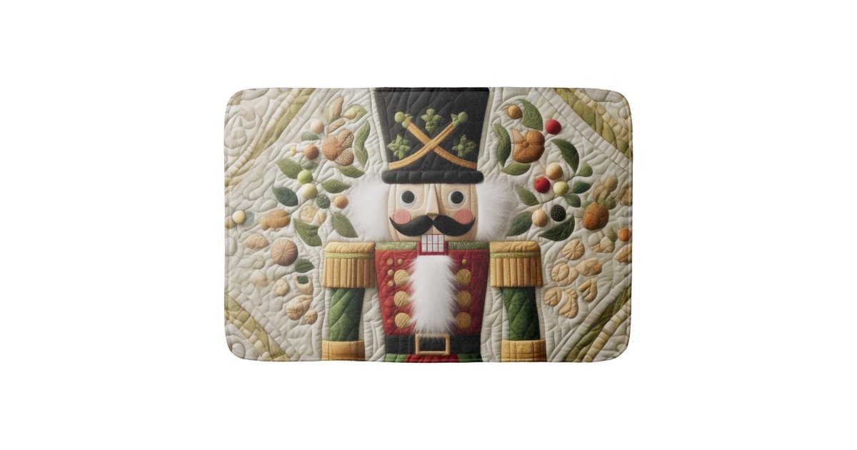 Quilted Christmas Nutcracker Bath Mat | Zazzle
