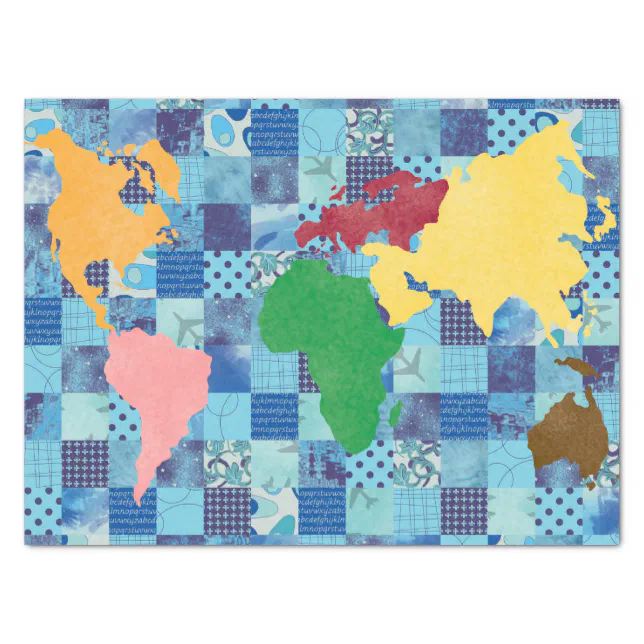 Quilted World Tissue Paper | Zazzle