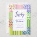 Quilters Patchwork 60th Birthday Invitation | Zazzle